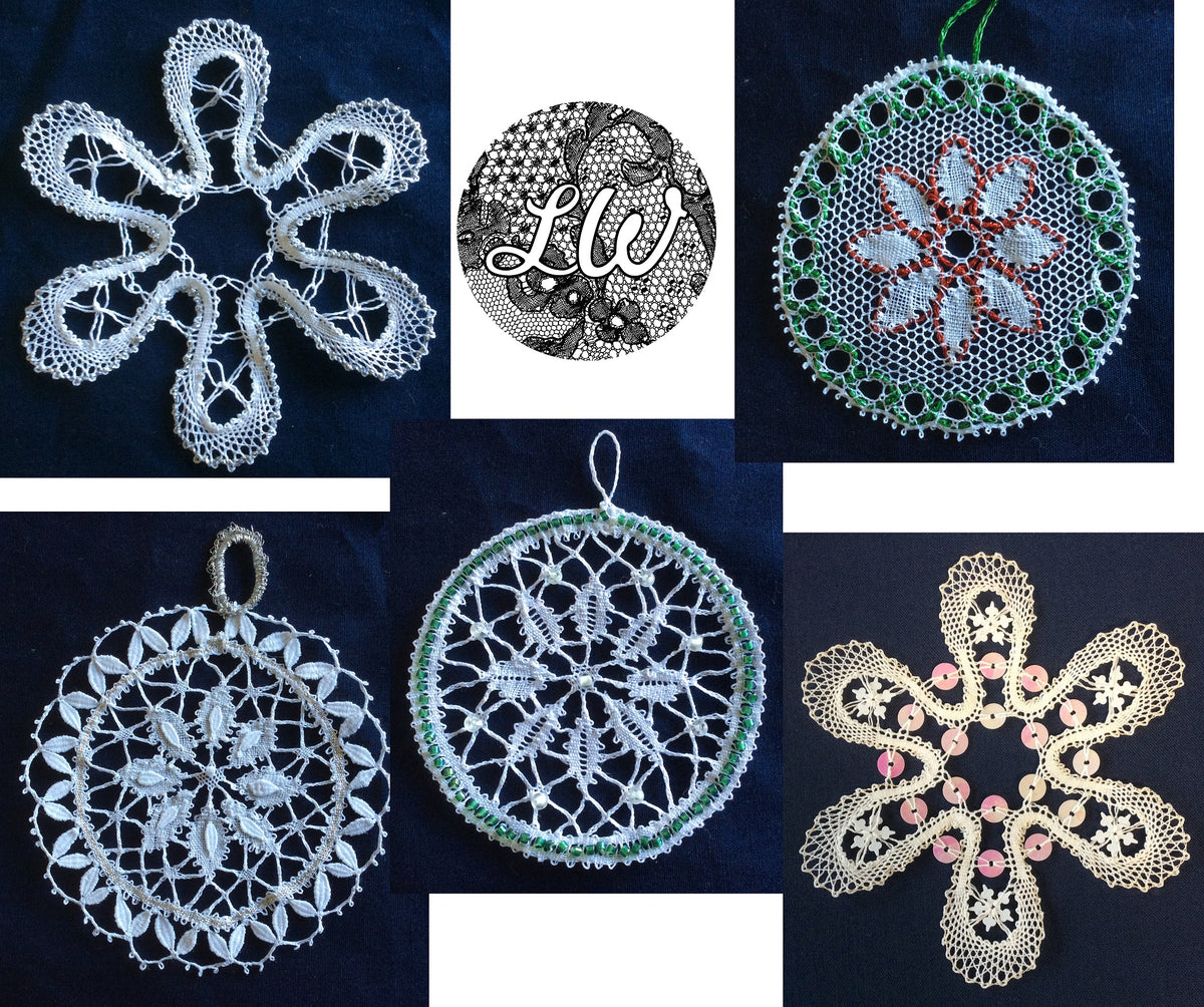 RTW Five motifs for Christmas, bobbin lace patterns – Louise West Lace ...