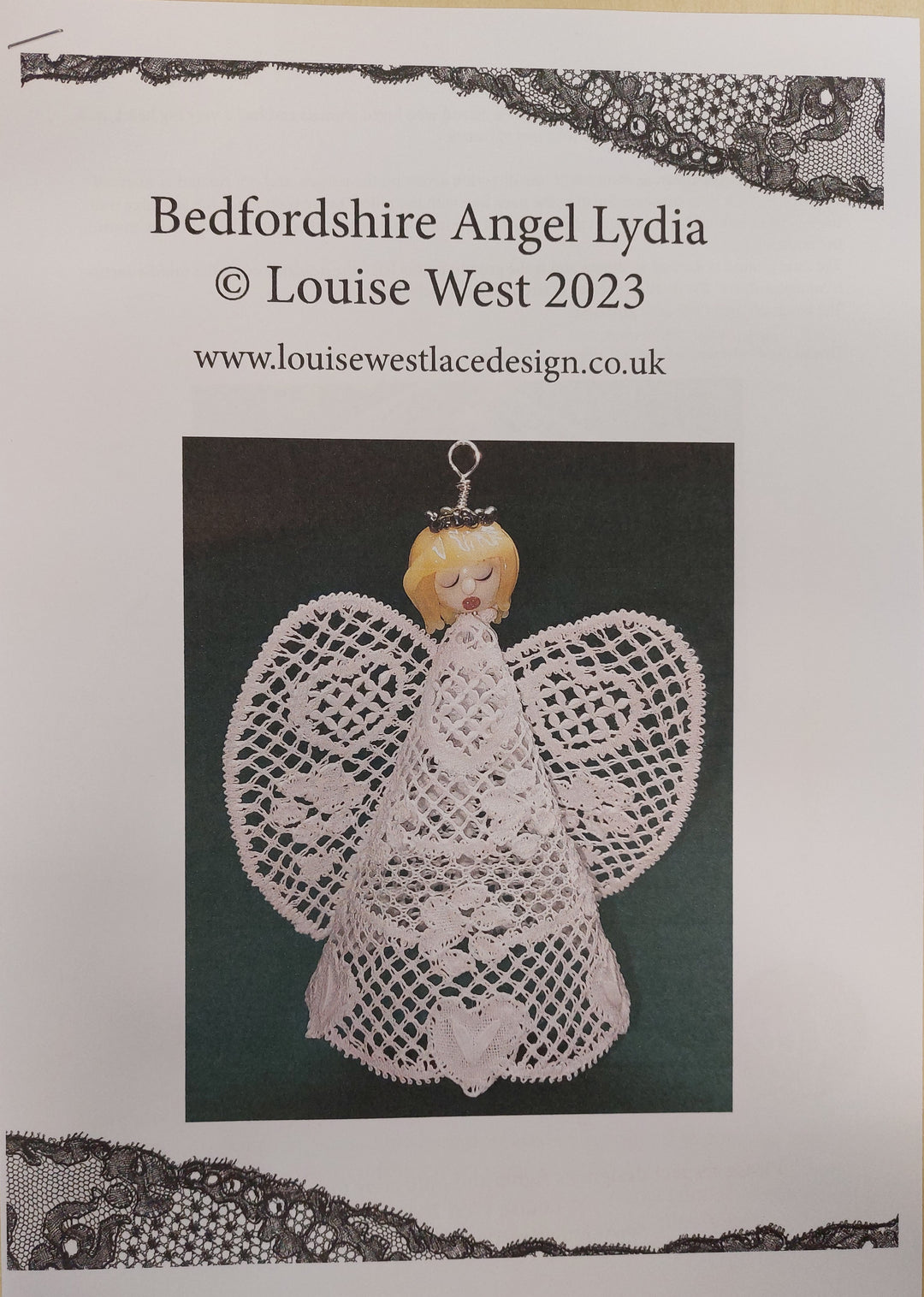 Angel Lydia Pattern sheet – Louise West Lace Design